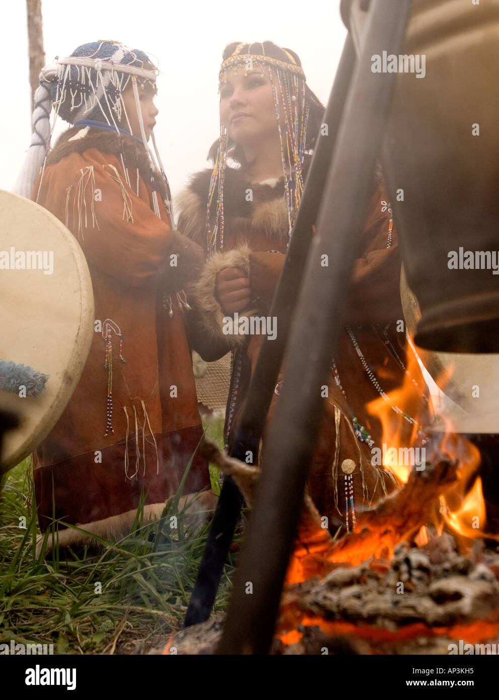 Koryak native people of Ossora village from Kamchatka peninsula, Russia ...