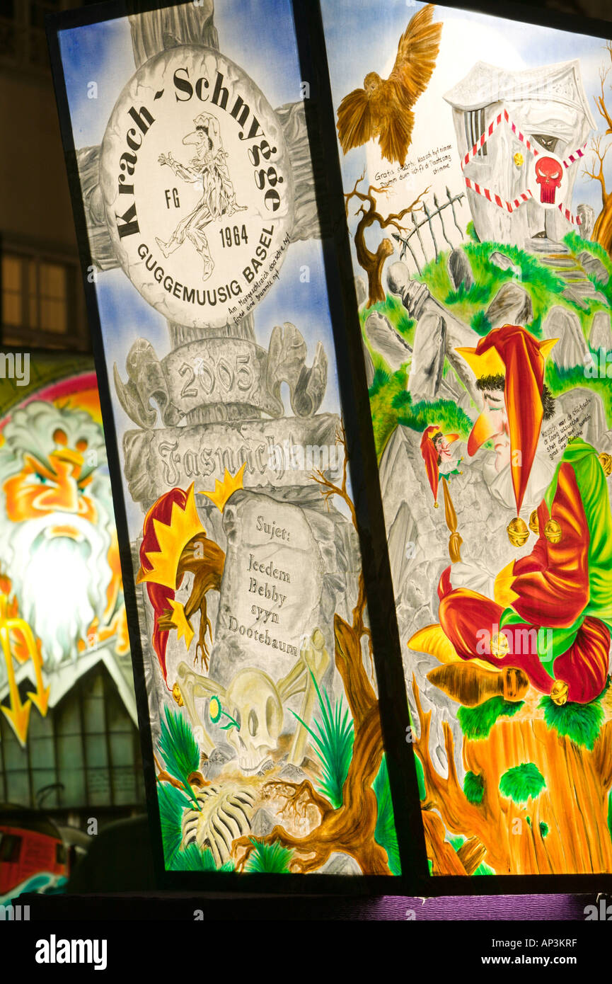 SWITZERLAND, BASEL: Fasnacht Carnival Fasnacht Parade Floats / Evening ...