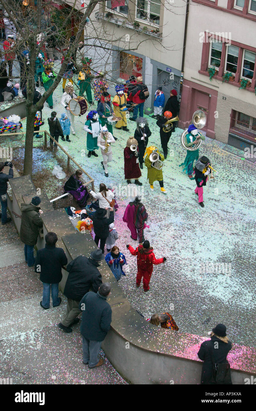 SWITZERLAND, BASEL: Fasnacht Carnival Fasnacht Parade / Confetti ...