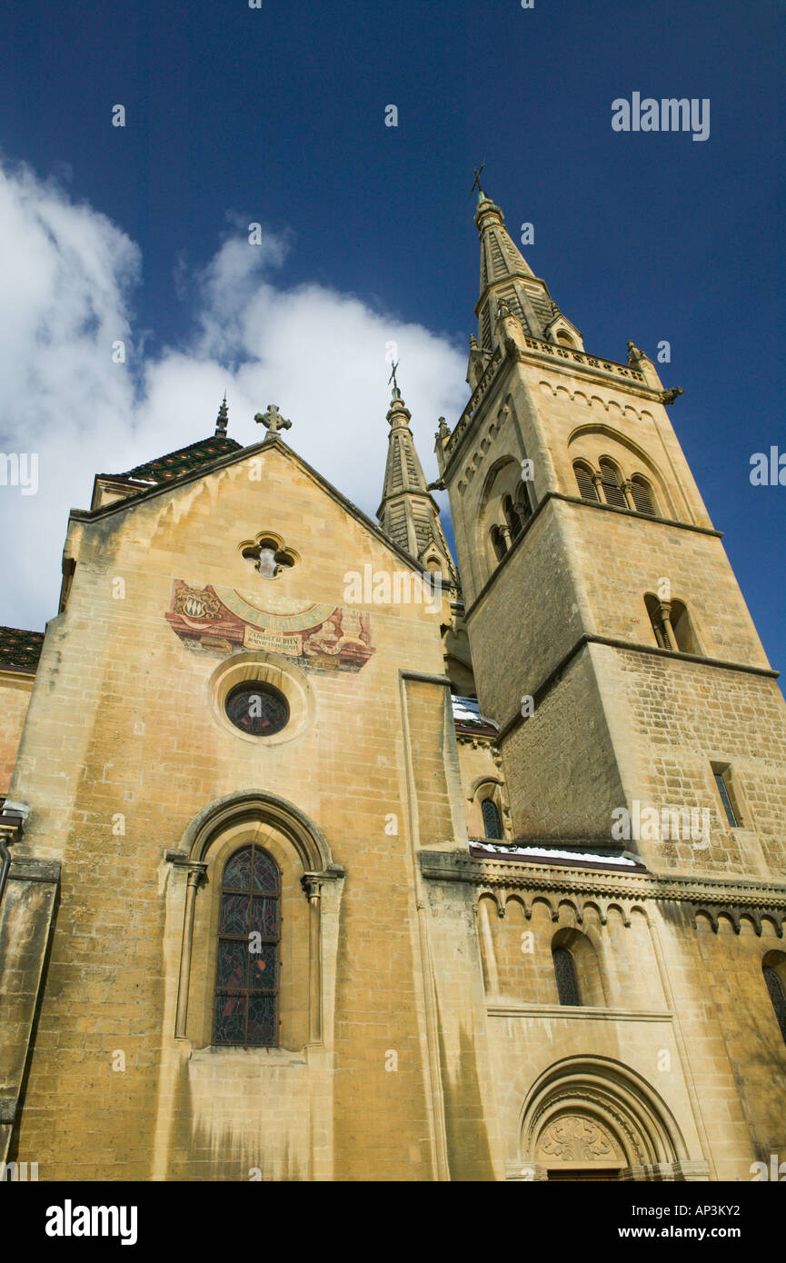 SWITZERLAND, NEUCHATEL: Collegiale Church (16th century)/ Winter Stock ...