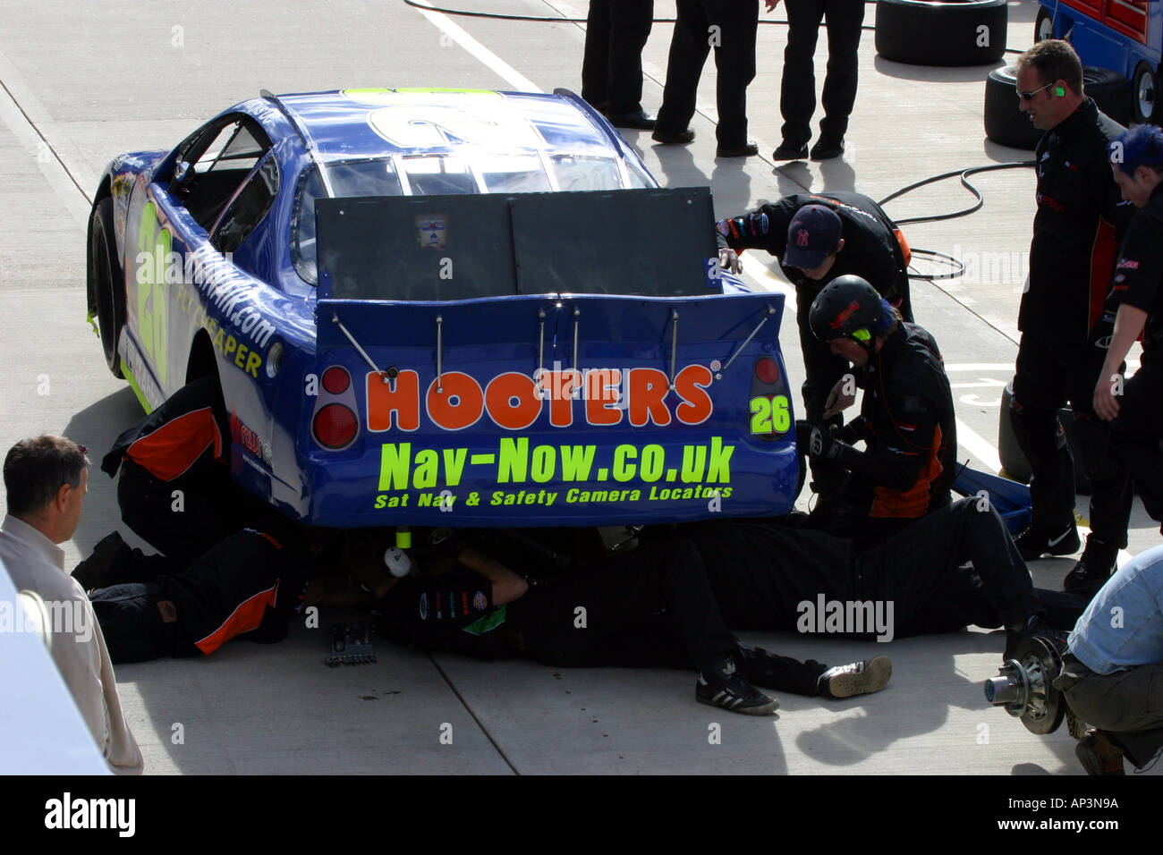 Race car in pits hi-res stock photography and images - Alamy