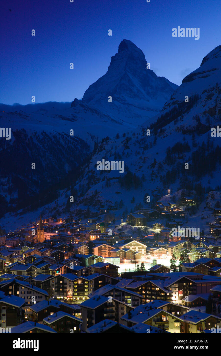 SWITZERLAND, Wallis/Valais, ZERMATT: View of ZERMATT & Matterhorn ...