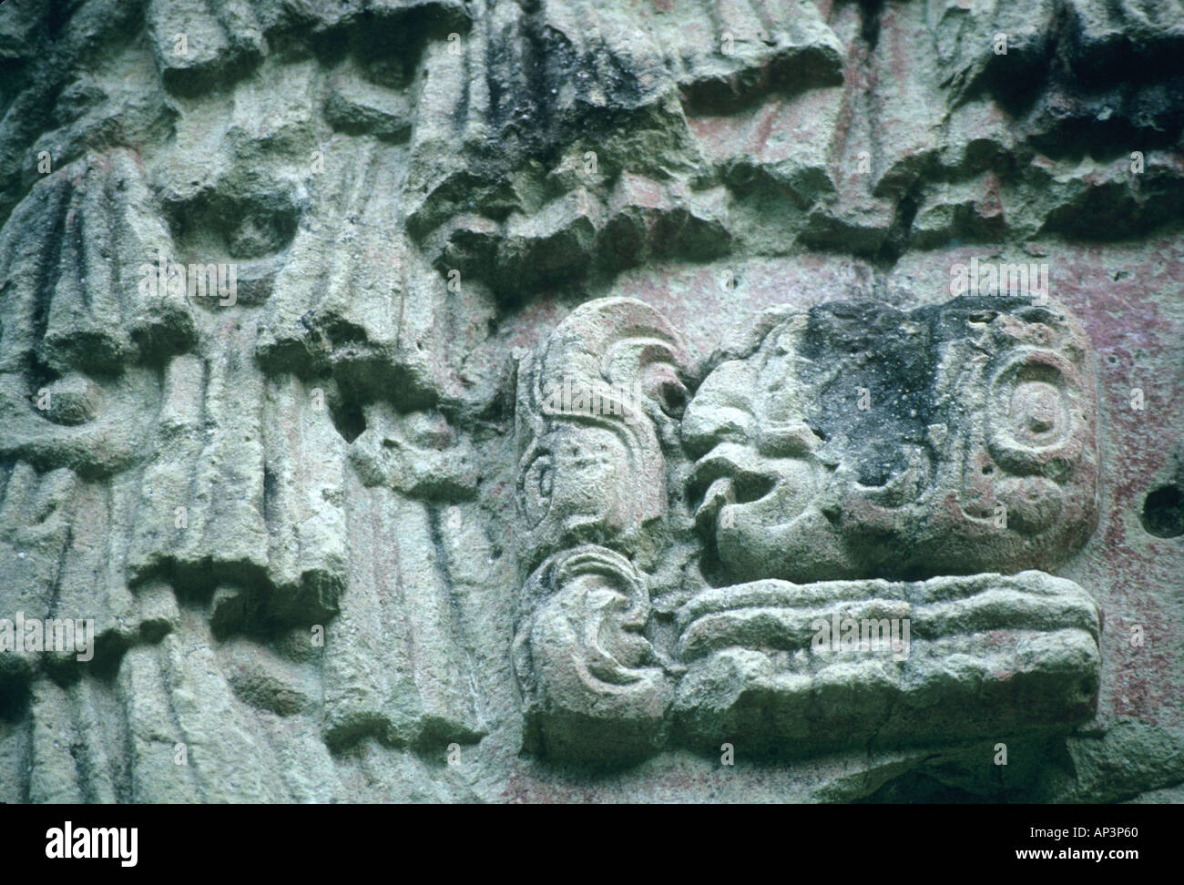 Mayan stela detail Stock Photo - Alamy