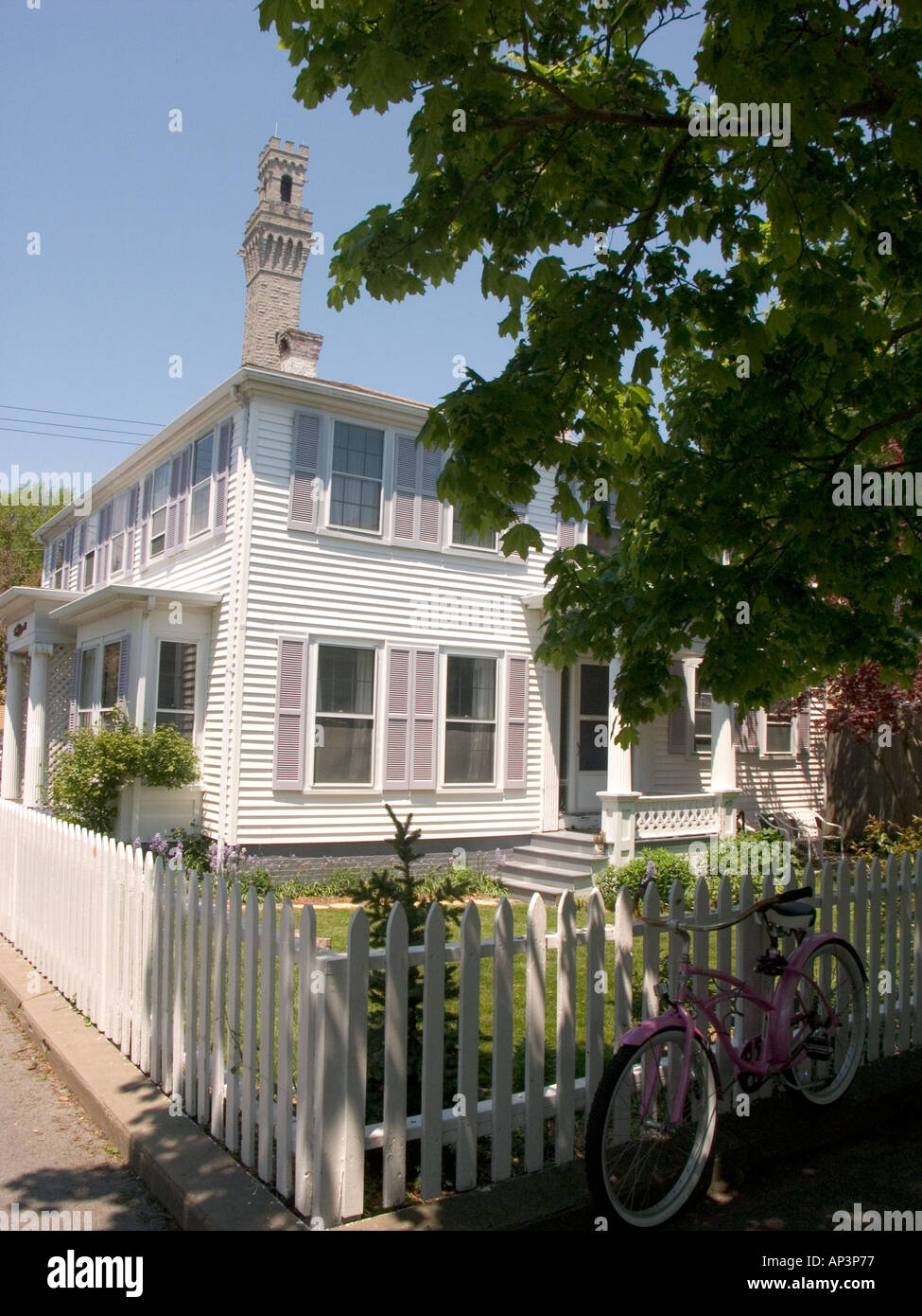 house and bicycle in provincetown cape cod ma usa Stock Photo - Alamy