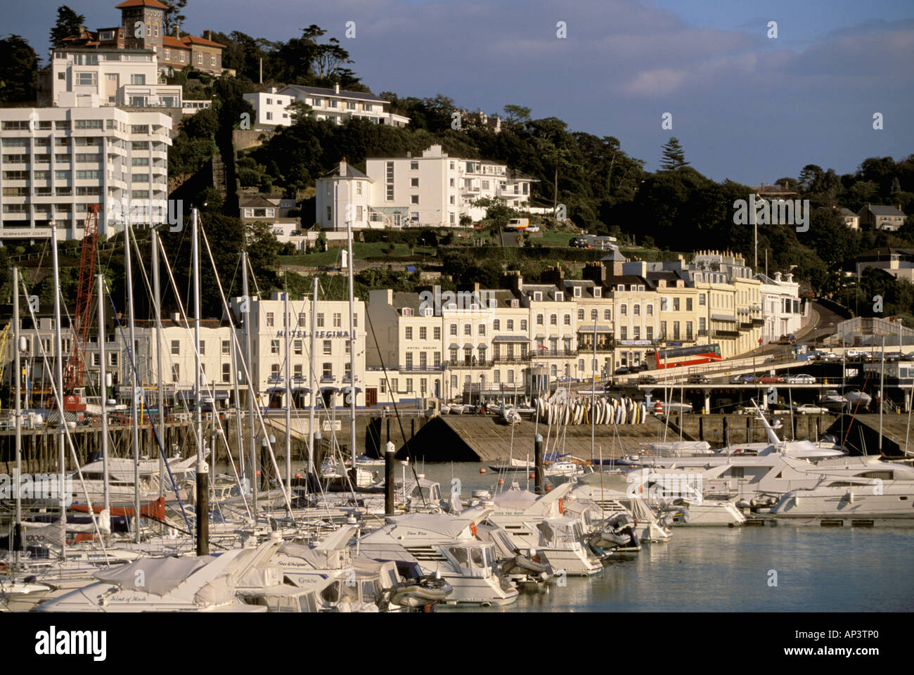 Europe, England, Devon, Torquay. View of Marina and town from Torquay ...