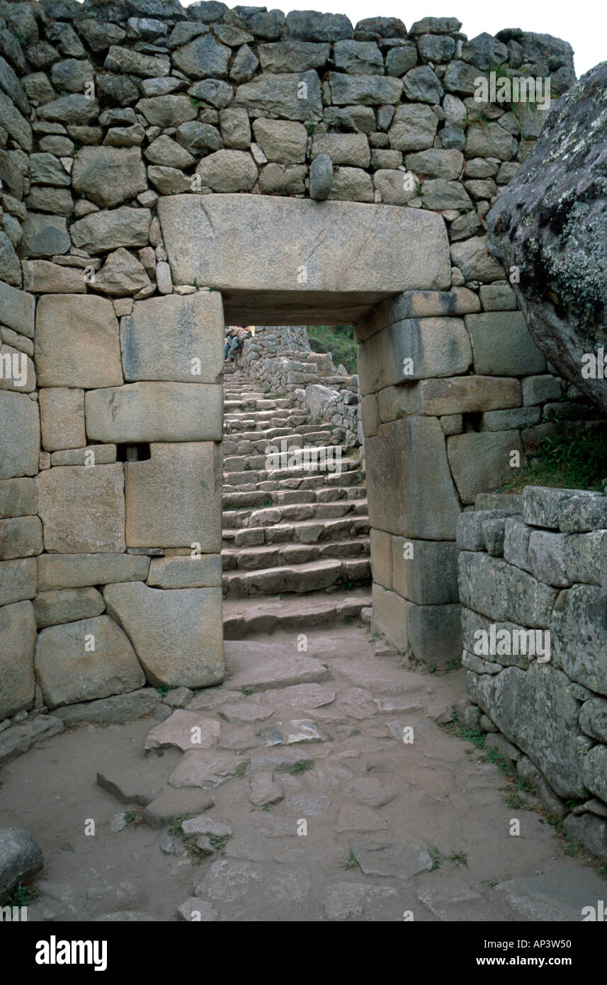 Doorway into Machu Picchu Peru Stock Photo - Alamy