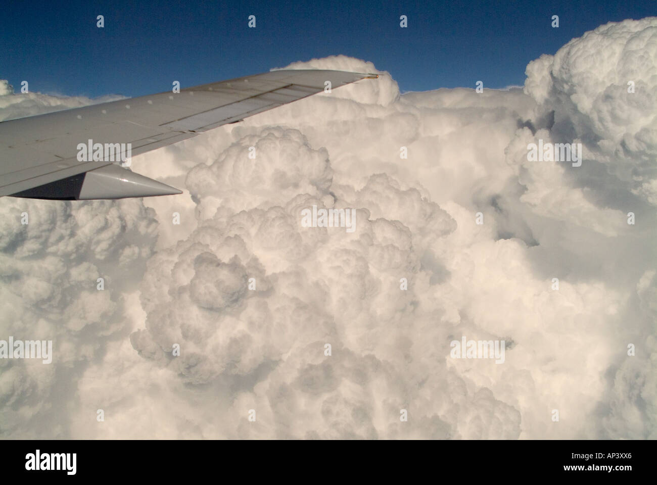 An aerial view of high reaching Cumulonimbus clouds from a plane Stock ...