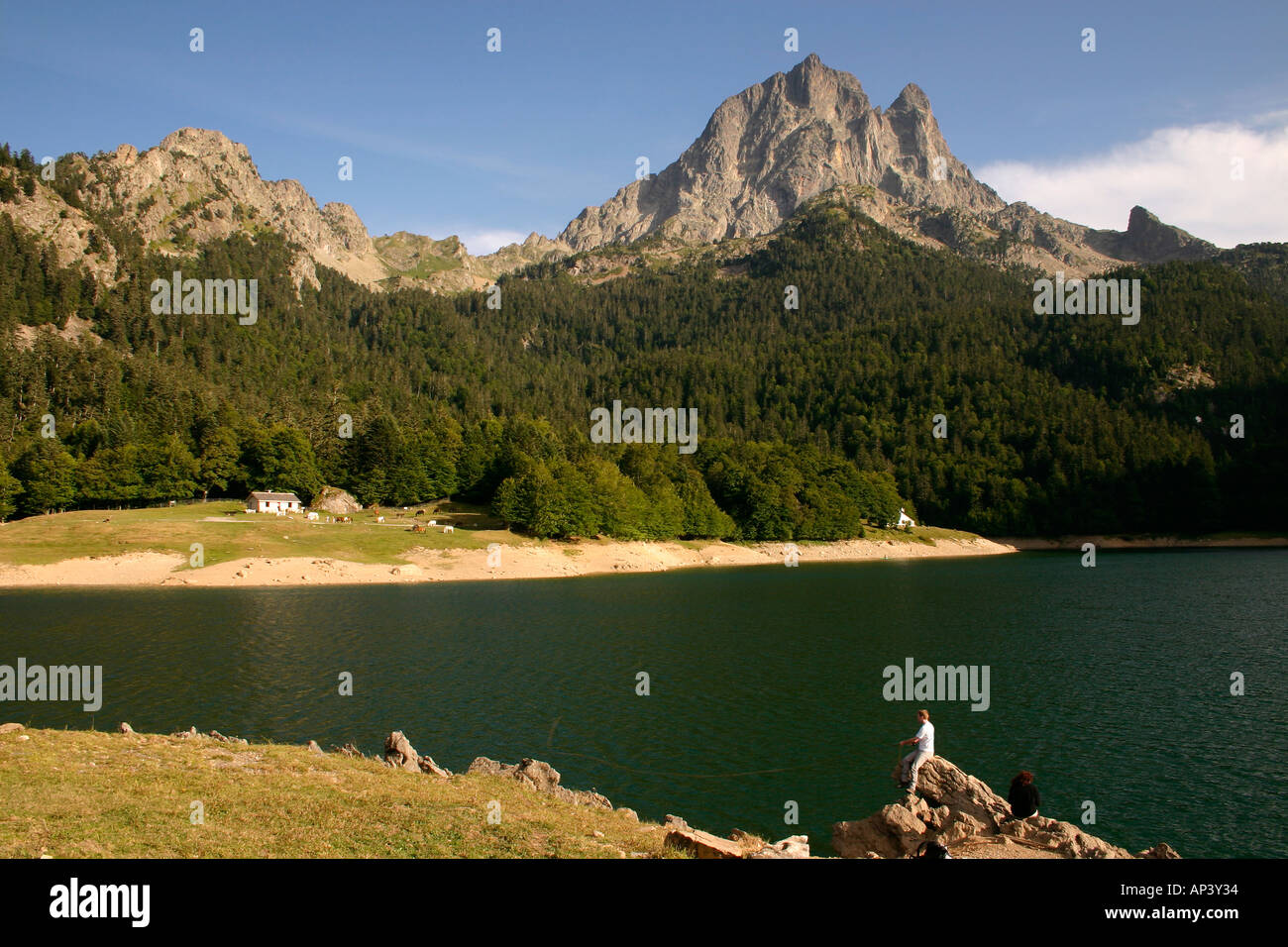 Lac de Bious Artigues and the Mountain Pic du Midi D Ossau French ...