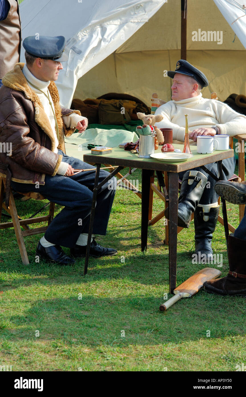 RAF pilots WWII sitting around waiting to scramble Colour Stock Photo ...