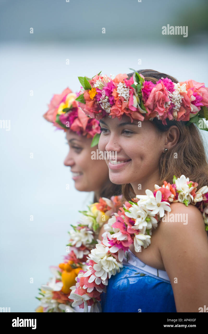 Tahitian Girls, Moorea Island, Society Islands, French Polynesia, South ...