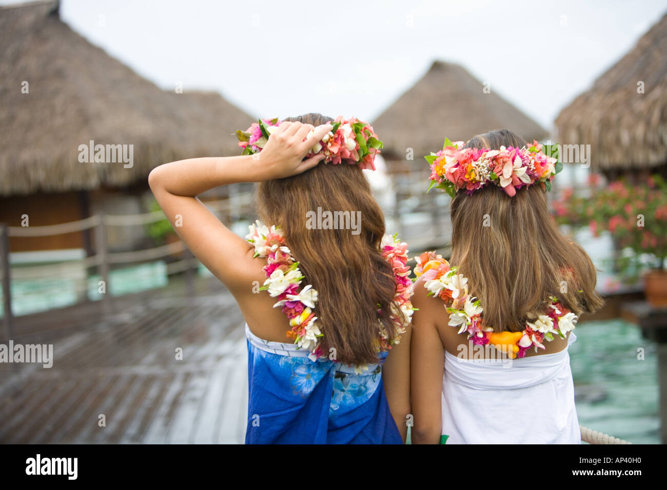 Tahitian Girls, Moorea Island, Society Islands, French Polynesia, South ...
