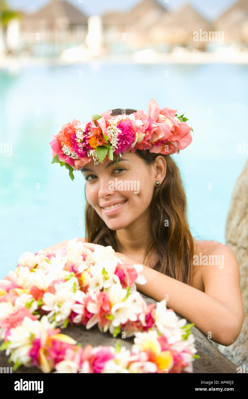Tahitian Girl, Moorea Island, Society Islands, French Polynesia, South ...