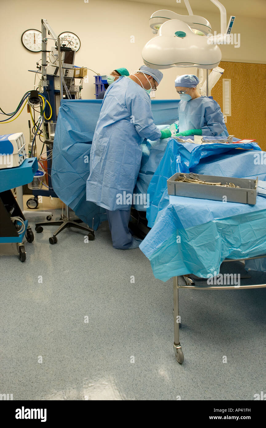 Surgical team performing surgery in hospital operating room Stock Photo ...