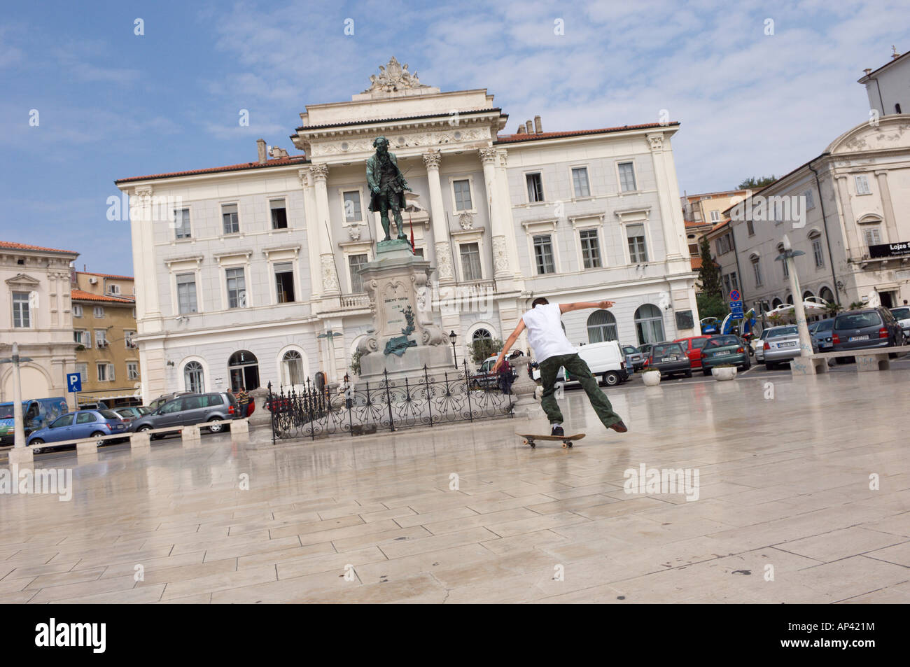 Tartini Square Piran Slovenia Balkans Europe Stock Photo - Alamy
