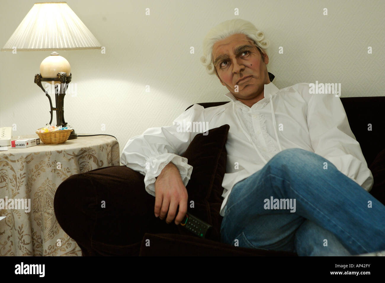 Opera Singer in dressing room awaits call to go on stage Stock Photo ...