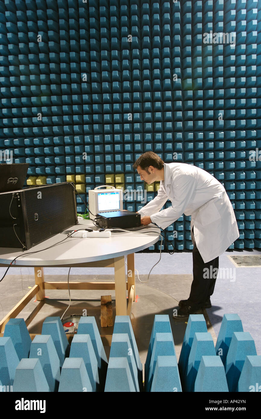 Engineer in an acoustic chamber Stock Photo - Alamy