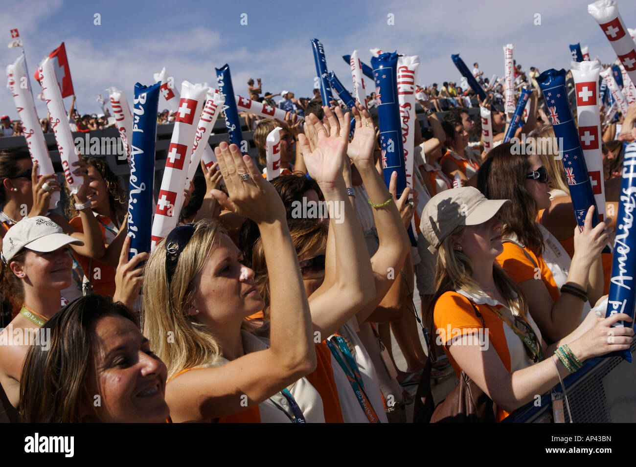 Crowds at The prize ceremony of the 2007 America's Cup Stock Photo - Alamy