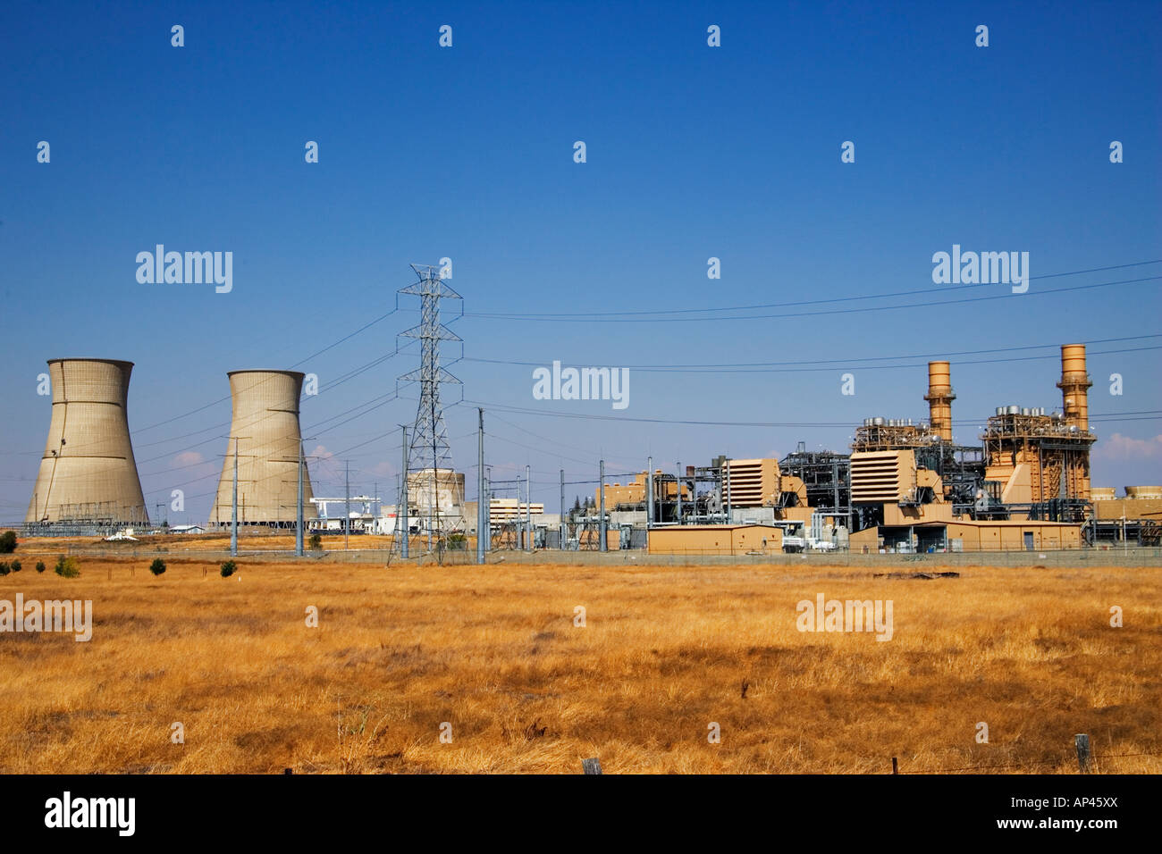 Power plant and cooling towers of decommissioned nuclear plant near ...