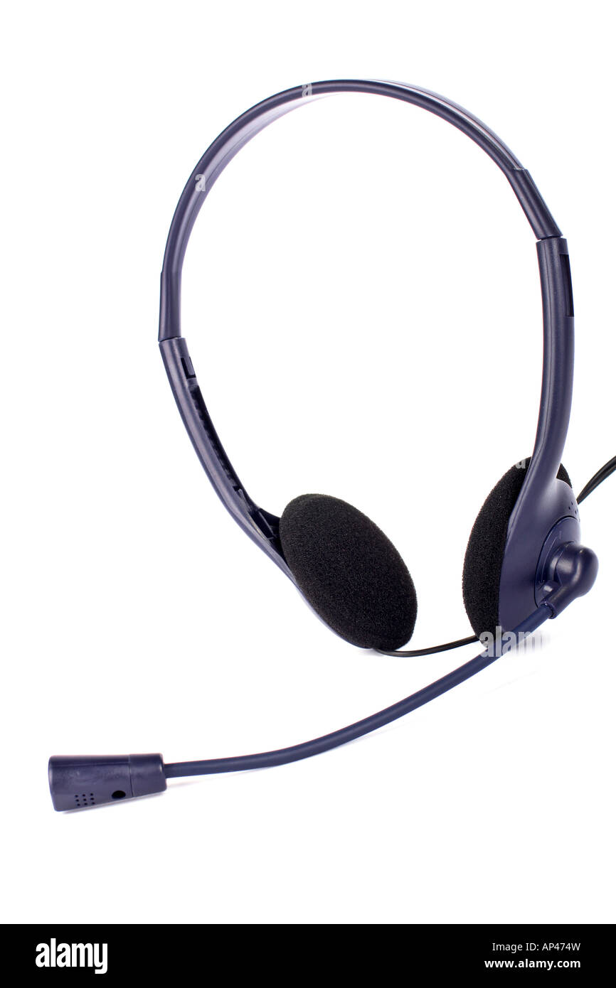 Phone Headset with isolated white background Stock Photo - Alamy