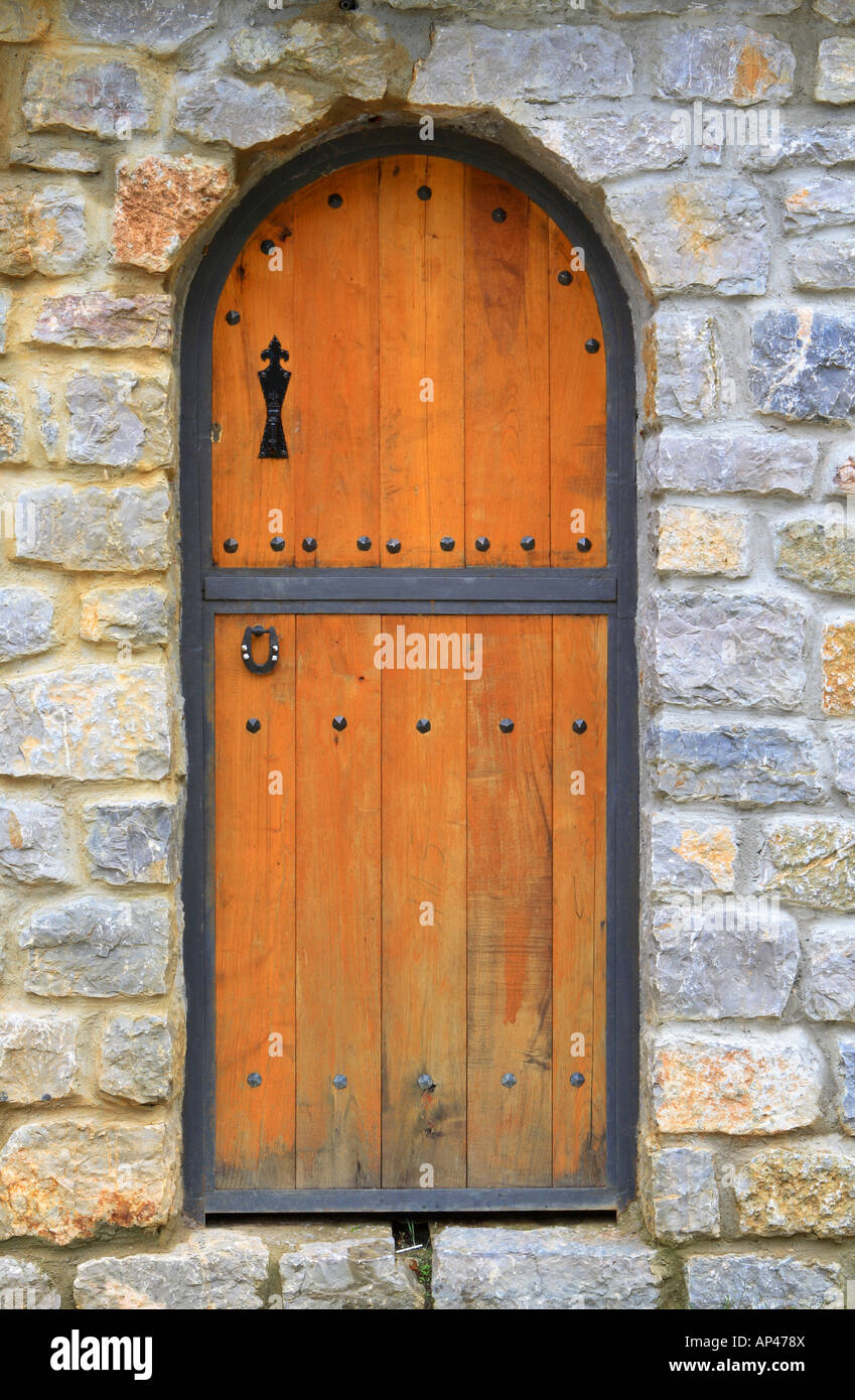 Antique wooden door of chapel Stock Photo - Alamy