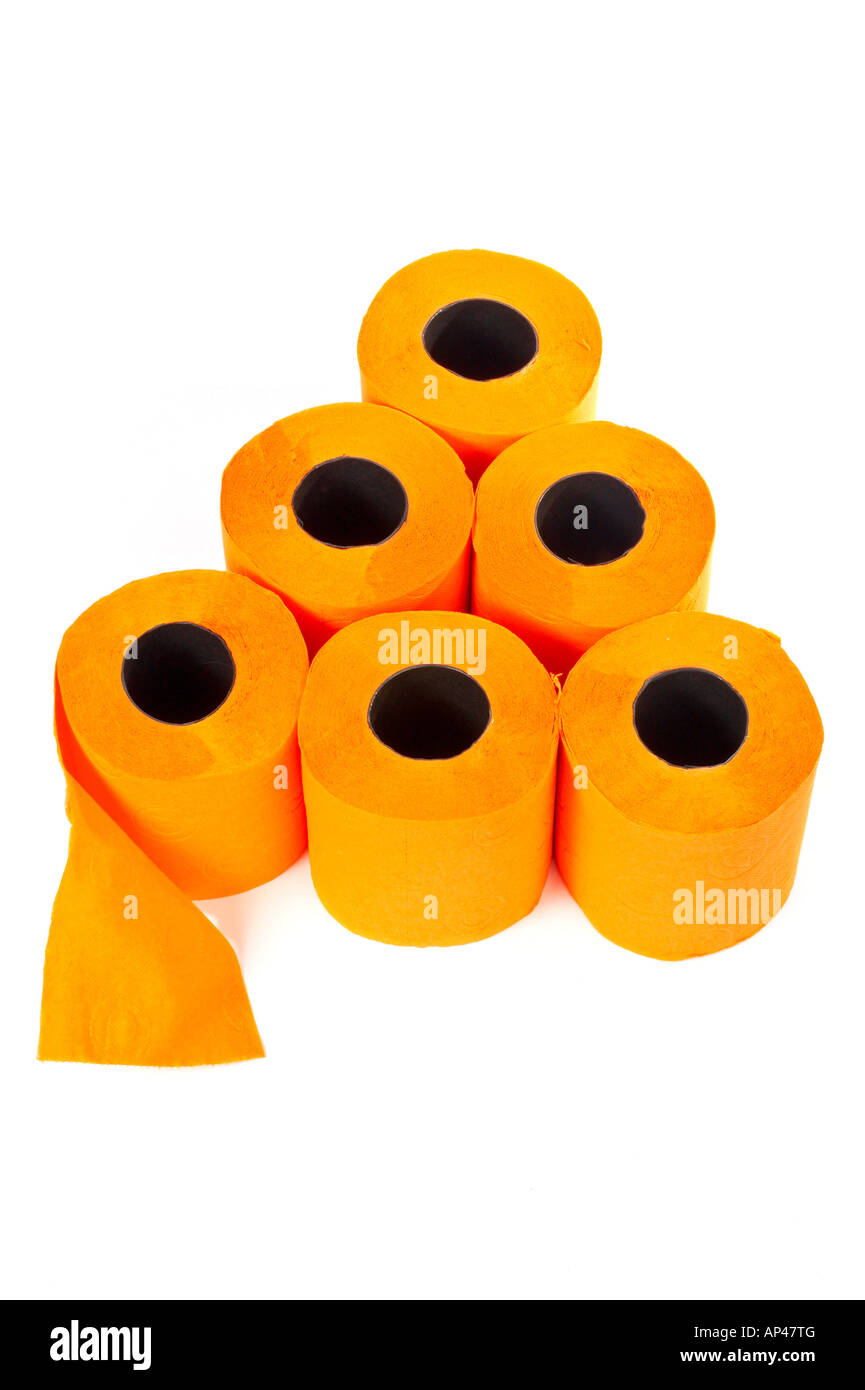 Some rolls of toilet paper with shadow on a white background Stock ...