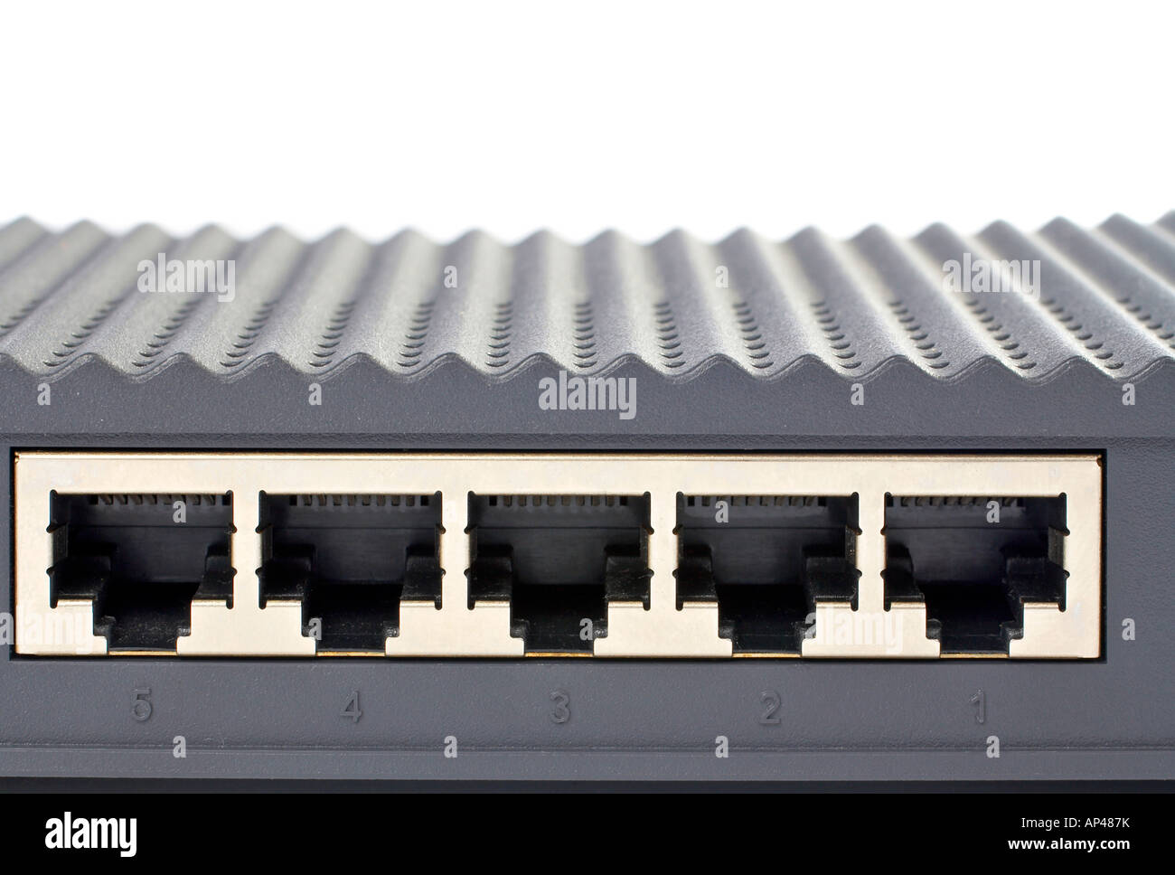 Back panel of the router on white background Stock Photo - Alamy