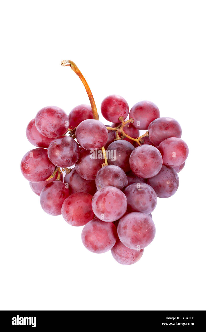 A red grapes bunch on the white background Path included Stock Photo ...