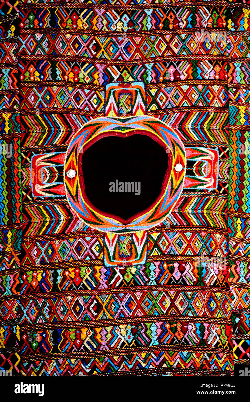 Central America, Guatemala, Antigua, Textile Museum. Colorful antique ...