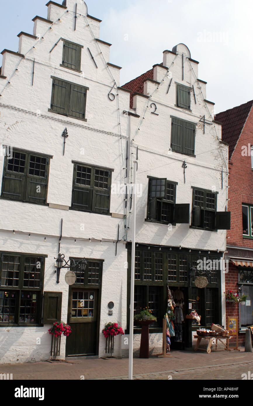 Pretty street buildings in Toenning Germany Stock Photo - Alamy