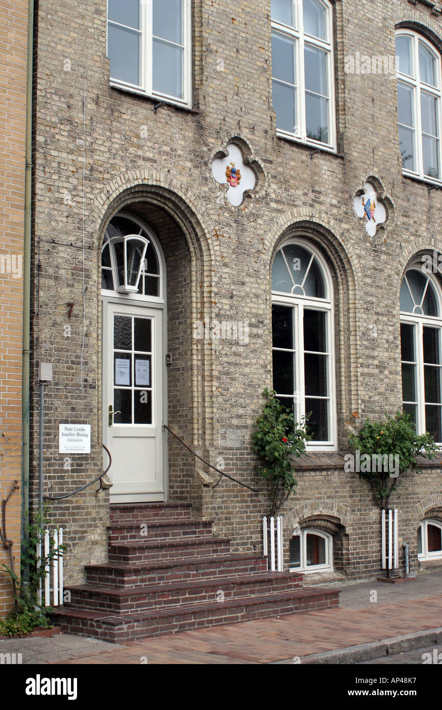 Pretty street buildings in Toenning Germany Stock Photo - Alamy