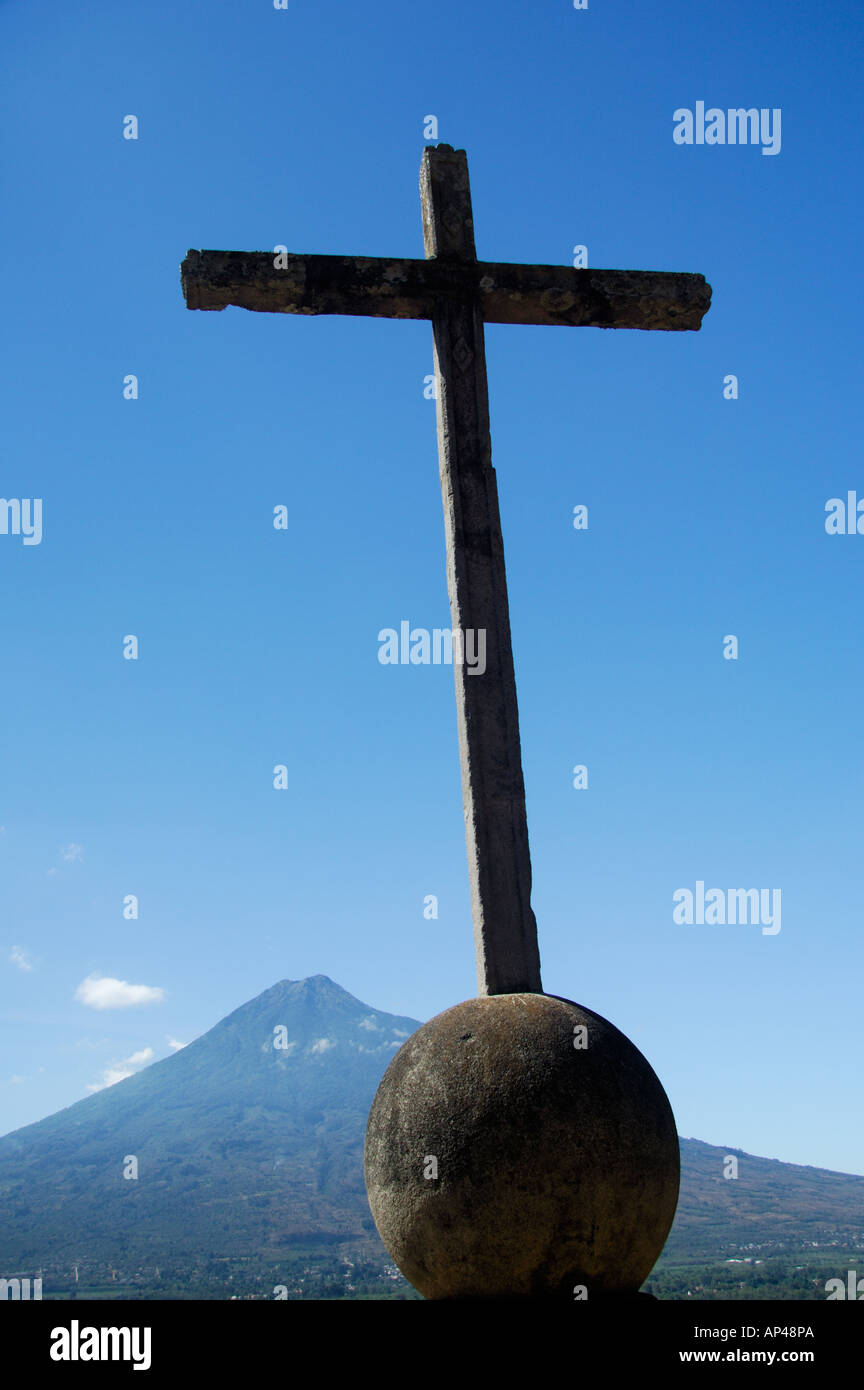 Central America, Guatemala, Antigua, Hill of the Cross aka Cross Hill ...