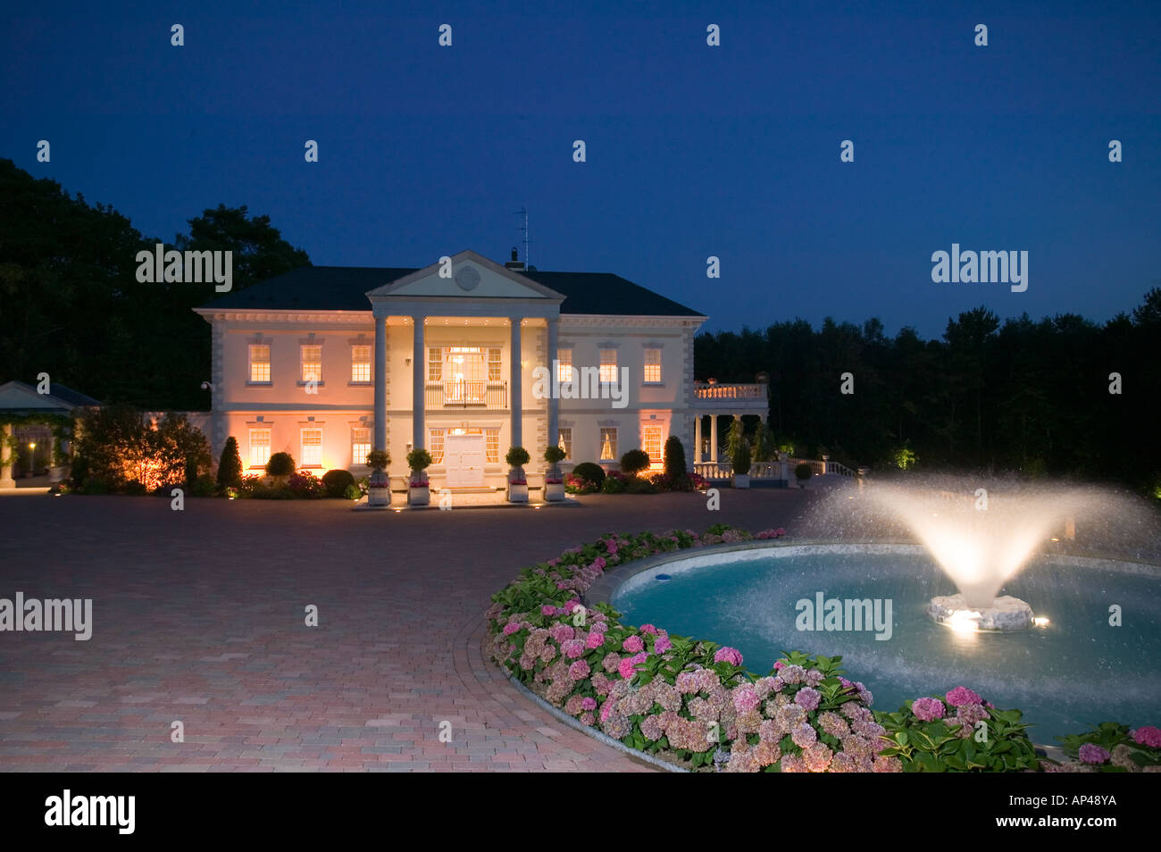 Grand House at night Stock Photo - Alamy
