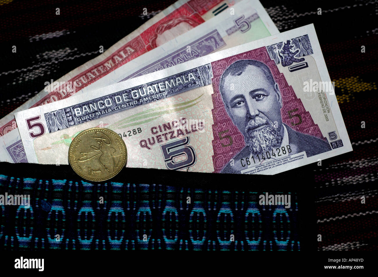 Central America, Guatemala, Antigua. Local Guatemalan money, the ...