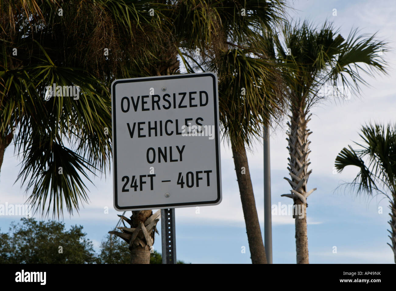Oversized Vehicles Only Sign Stock Photo - Alamy