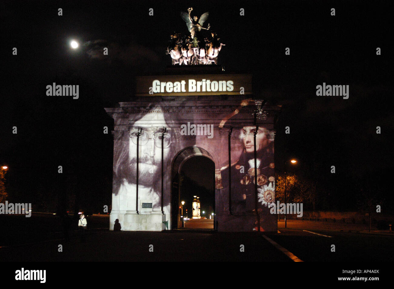 The Greatest Britons display on Duke of Wellington Arch Hyde Park ...