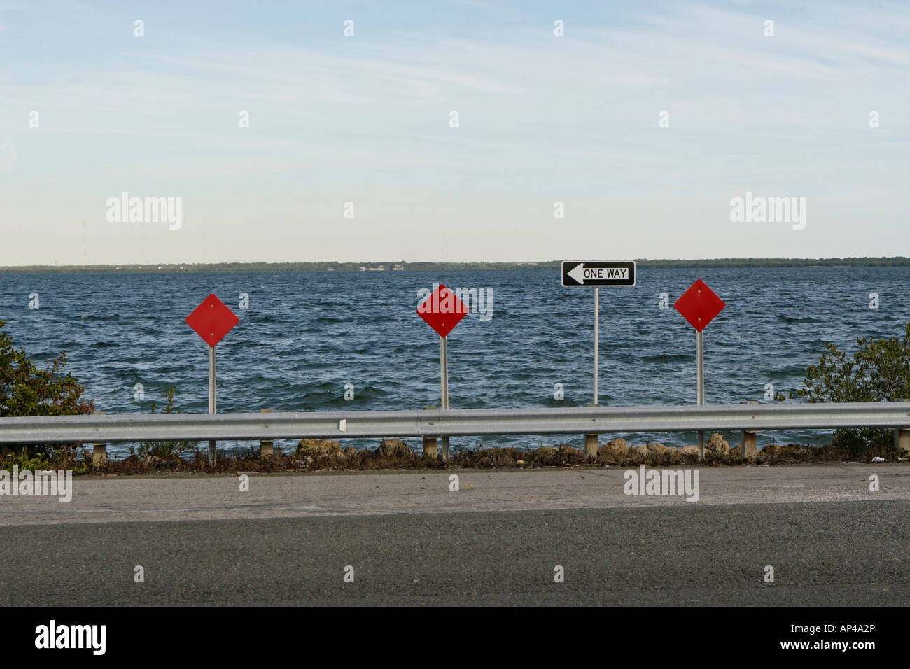 One Way Street Warning Sign Stock Photo - Alamy