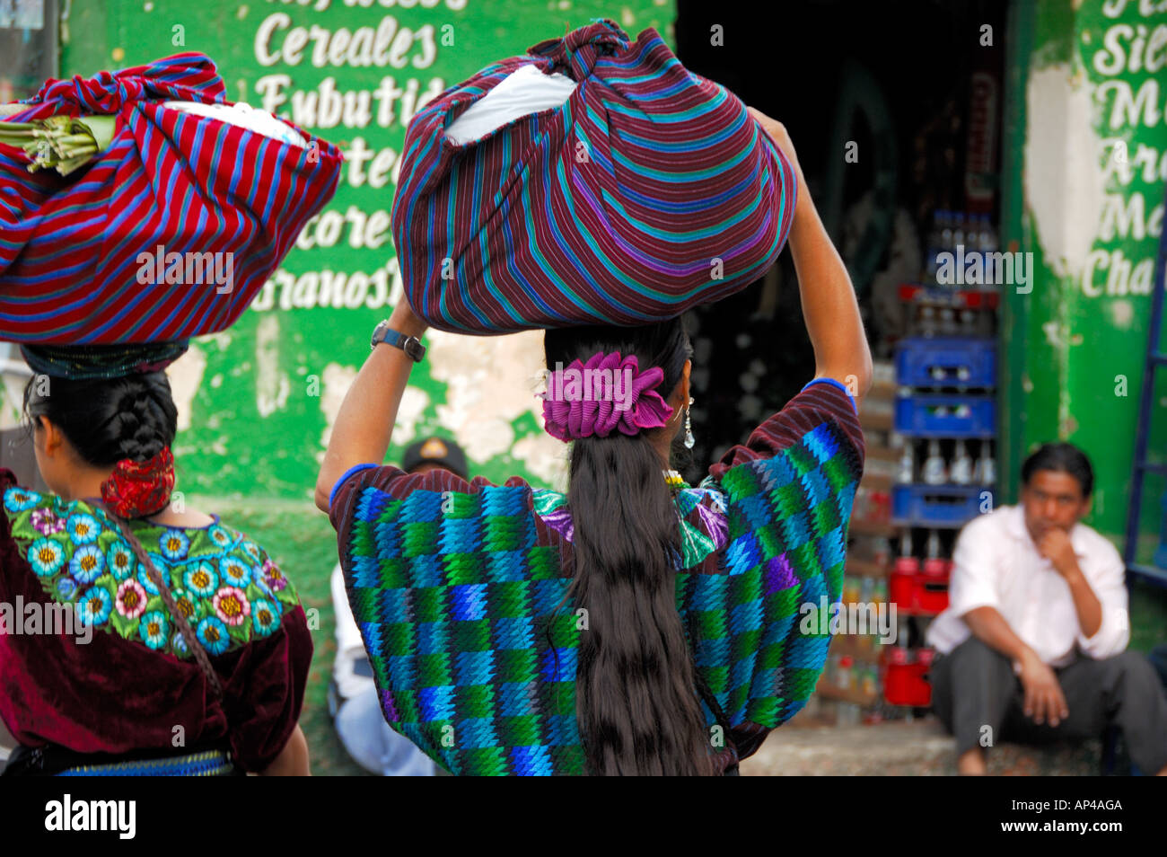 Central America, Guatemala, Western Highlands, Solola. Young girls with ...