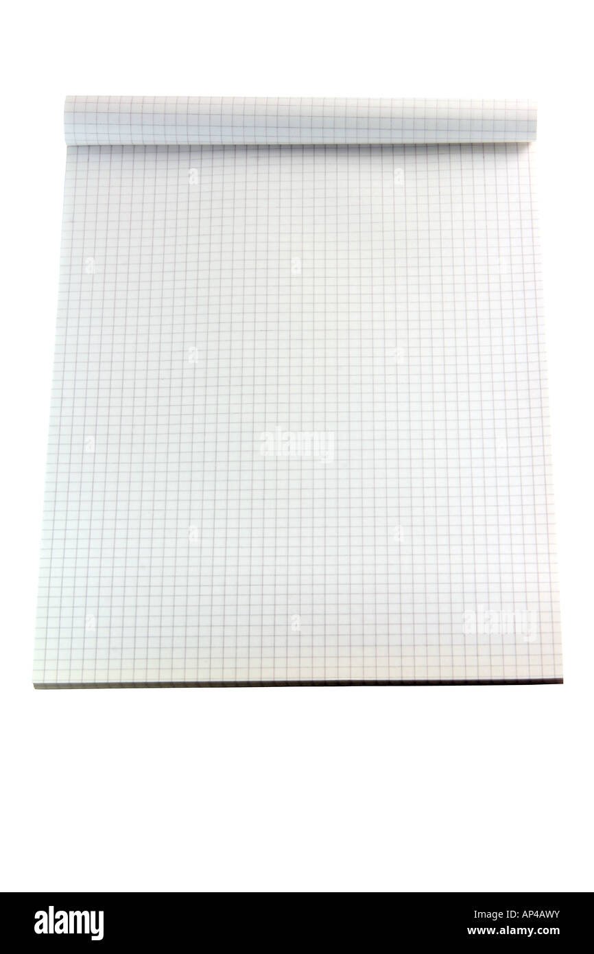 square lines blank note book isolated on white backround with clipping ...