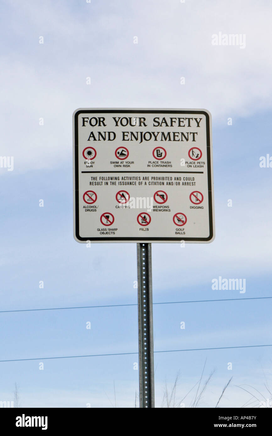 Beach Restrictions Warning Sign Stock Photo - Alamy