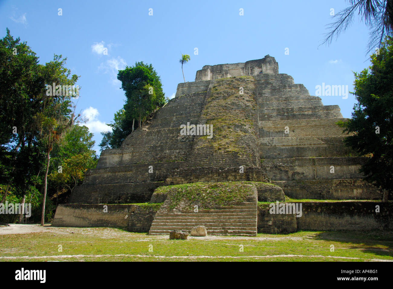 Central America, Guatemala, Yaxha. Pyramid ruins of Preclassic ...