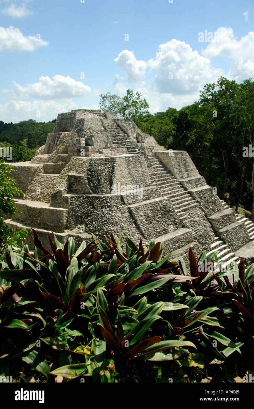 Central America, Guatemala, Yaxha. Classic Mayan pyramid Stock Photo ...