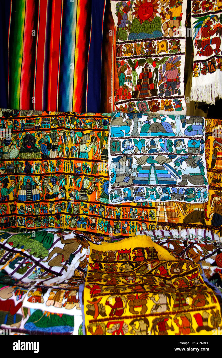 Central America, Guatemala, Petan jungle,Tikal National Park. Textiles ...