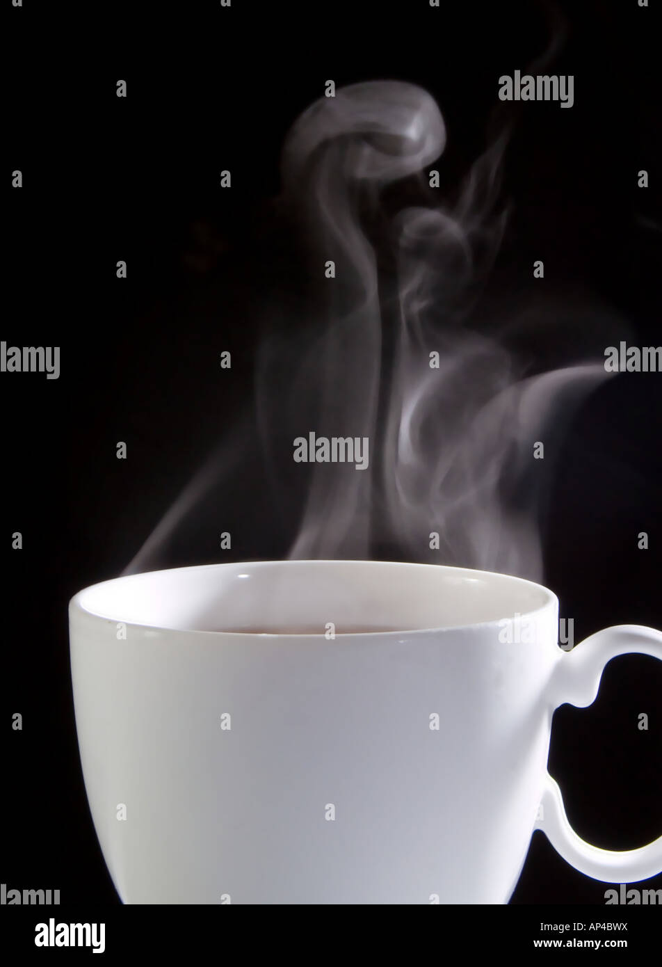 Coffee cup with smoke Stock Photo - Alamy