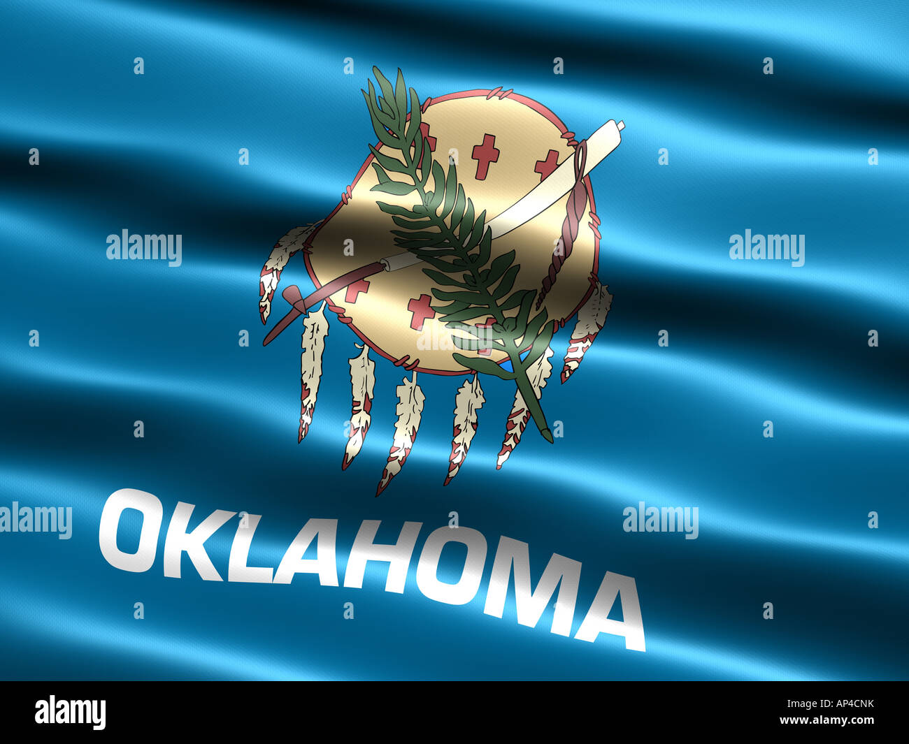 Computer generated illustration of the flag of the state of Oklahoma ...