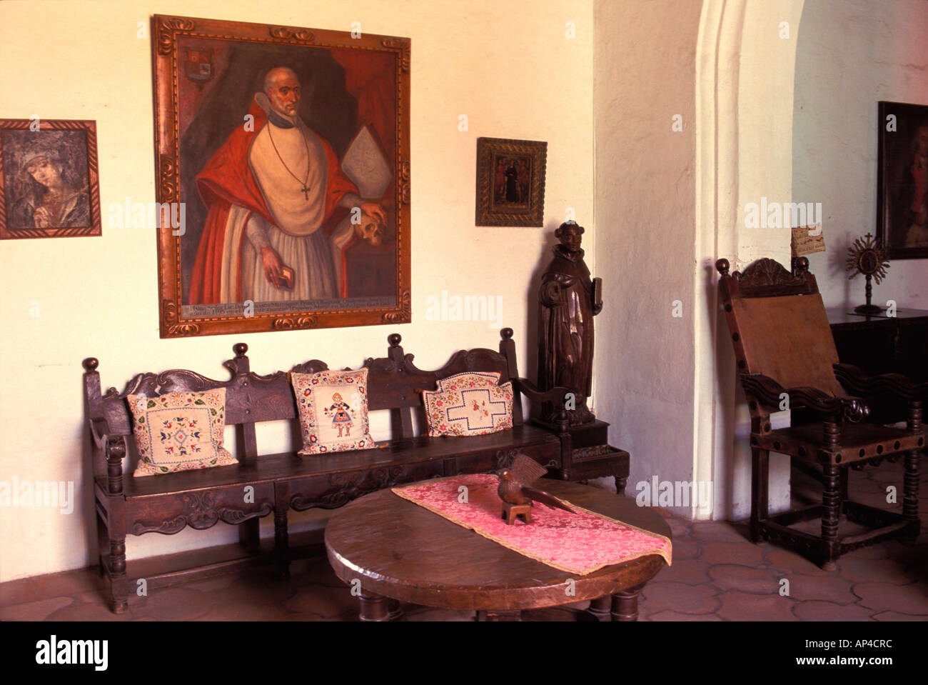 Guatemala, Antigua, Casa Popenoe, architecture of colonial period Stock ...