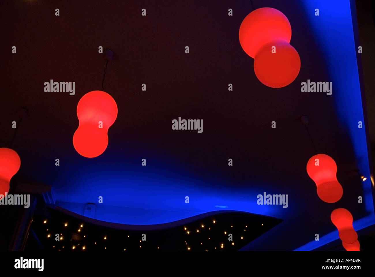 Futuristic lighting inside a bar Stock Photo - Alamy