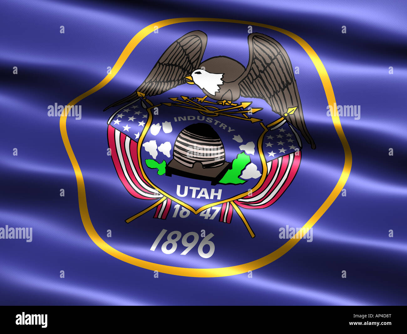 Computer generated illustration of the flag of the state of Utah with ...