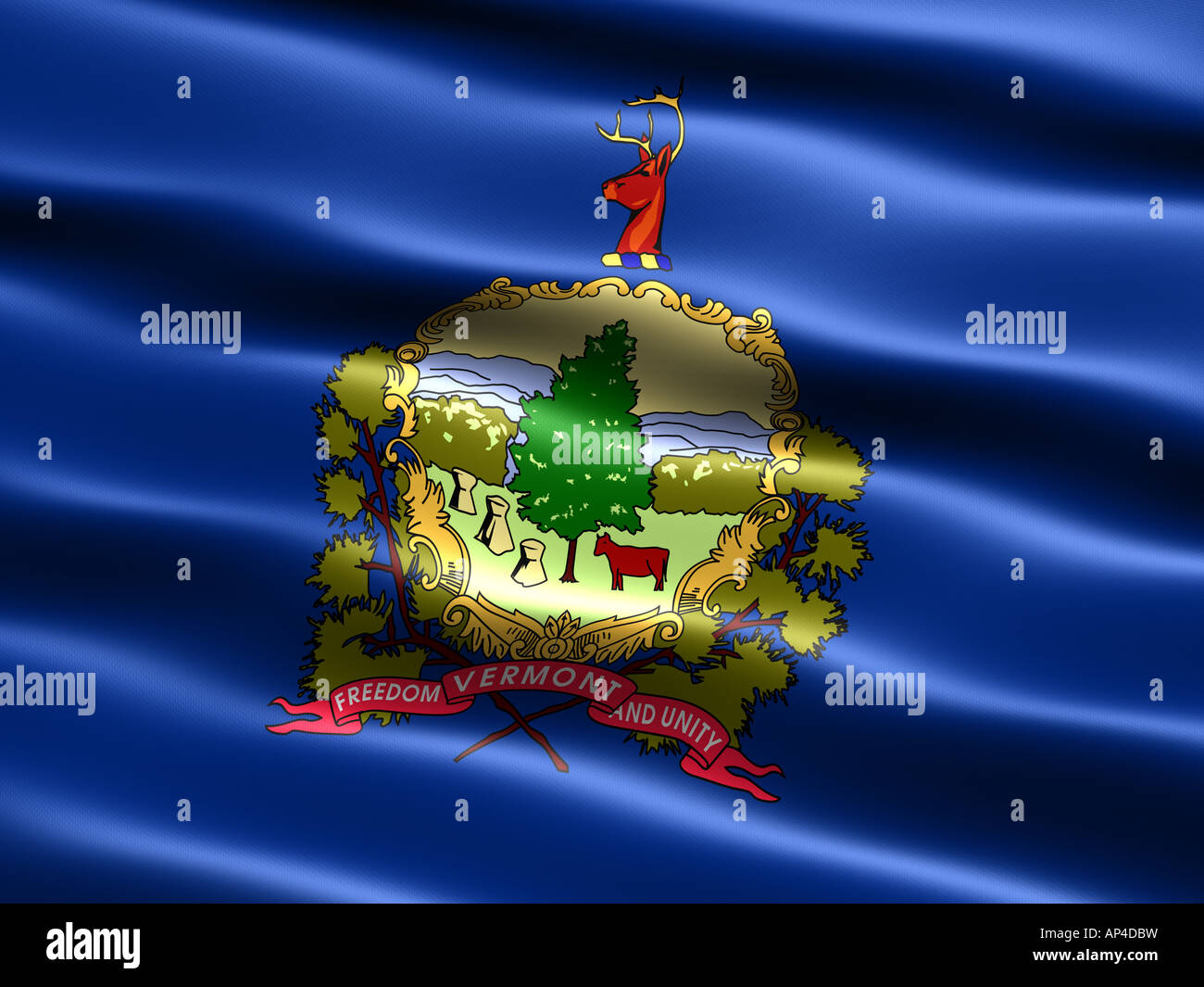 Computer generated illustration of the flag of the state of Vermont ...
