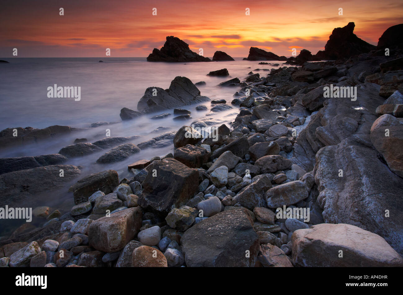 Mupe Bay on the Jurassic Coast in Dorset on a winter evening Stock ...