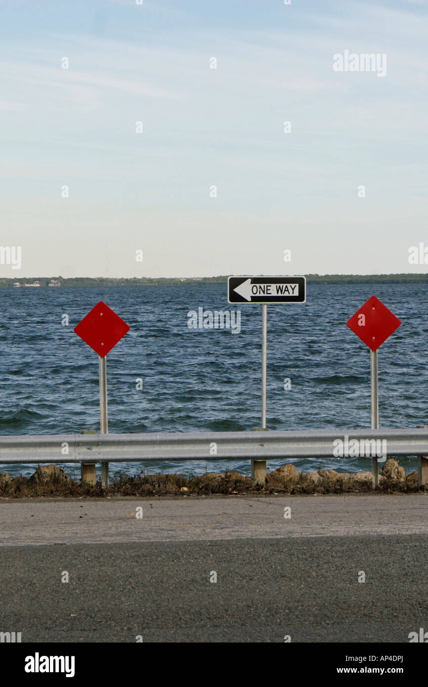 One Way Street Warning Sign Stock Photo - Alamy